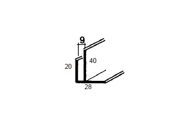 Produit - Profil-F 9 mm, alu brut